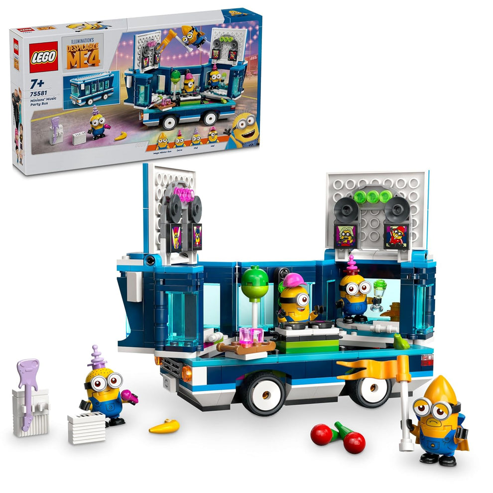 LEGO Despicable Me 4 Minions’ Music Party Bus 75581 Building Blocks To ...