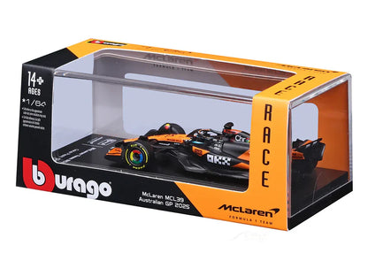 Bburago F1 MCLAREN MCL39 2025 Oscar Piastri -Australia GP 1/64 Scale M ...